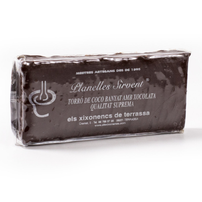 Torró de Coco Banyat amb Xocolata Negra · Els Xixonencs · Terrassa